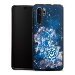 DeinDesign Huawei P30 Pro Handy Silikon H&uuml;lle Case schwarz Handyh&uuml;lle Msv Duisburg Official Licensed Product Water Colour