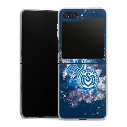 DeinDesign Galaxy Z Flip 5 Handy Hard Case Schutzh&uuml;lle transparent Smartphone Handy H&uuml;lle Msv Duisburg Official Licensed Product Water Colour Hard Case