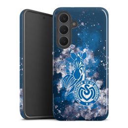 DeinDesign Galaxy S25 FE Handy Panzer Handyh&uuml;lle robuste Outdoor H&uuml;lle Schutzh&uuml;lle gl&auml;nzend Msv Duisburg Official Licensed Product Water Colour Tough Case