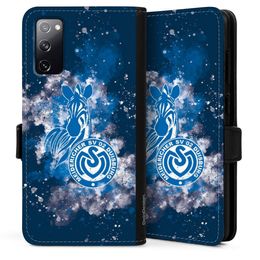 DeinDesign Galaxy S20 Handy Klapph&uuml;lle Handyh&uuml;lle aus Kunst Leder schwarz Flip Case Msv Duisburg Official Licensed Product Water Colour Sideflip mit Lasche