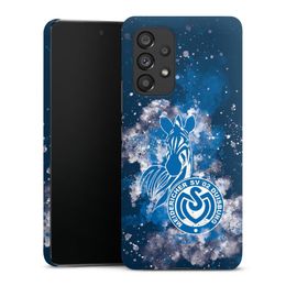 DeinDesign Galaxy A53 5G Handy Premium Case Smartphone Handyh&uuml;lle Schutzh&uuml;lle gl&auml;nzend Msv Duisburg Official Licensed Product Water Colour Premium Case