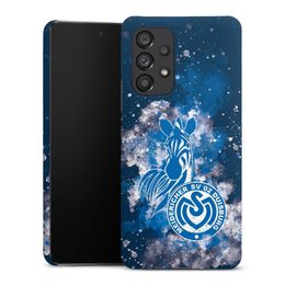 DeinDesign Galaxy A53 5G Handy Premium Case Smartphone Handyh&uuml;lle Schutzh&uuml;lle matt Msv Duisburg Official Licensed Product Water Colour Premium Case