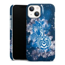 DeinDesign iPhone 13 Mini Handy Premium Case Smartphone Handyh&uuml;lle Schutzh&uuml;lle gl&auml;nzend Msv Duisburg Official Licensed Product Water Colour Premium Case