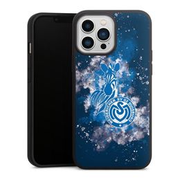 DeinDesign iPhone 13 Pro Max Handy Premium Silikon H&uuml;lle Handyh&uuml;lle schwarz Case Msv Duisburg Official Licensed Product Water Colour Silikon Premium Case