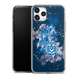 DeinDesign iPhone 11 Pro Handy Slim Case Silikon Handyh&uuml;lle transparent H&uuml;lle extra d&uuml;nn Msv Duisburg Official Licensed Product Water Colour Silikon Slim Case