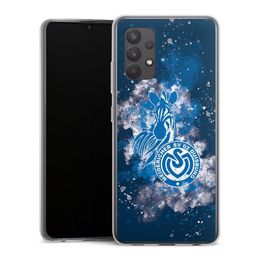DeinDesign Galaxy A32 4G Handy Silikon H&uuml;lle Case transparent Handyh&uuml;lle Msv Duisburg Official Licensed Product Water Colour Silikon Case