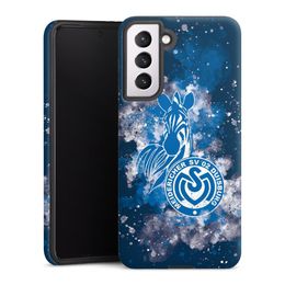 DeinDesign Galaxy S21 5G Handy Panzer Handyh&uuml;lle robuste Outdoor H&uuml;lle Schutzh&uuml;lle matt Msv Duisburg Official Licensed Product Water Colour Tough Case