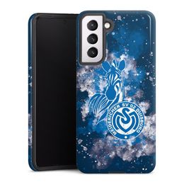DeinDesign Galaxy S21 5G Handy Panzer Handyh&uuml;lle robuste Outdoor H&uuml;lle Schutzh&uuml;lle gl&auml;nzend Msv Duisburg Official Licensed Product Water Colour Tough Case