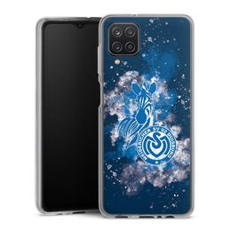 DeinDesign Galaxy A12 Handy Silikon H&uuml;lle Case transparent Handyh&uuml;lle Msv Duisburg Official Licensed Product Water Colour Silikon Case