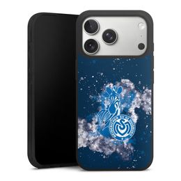DeinDesign iPhone 17 Pro Max Handy Premium Silikon H&uuml;lle Handyh&uuml;lle schwarz Case Msv Duisburg Official Licensed Product Water Colour Silikon Premium Case