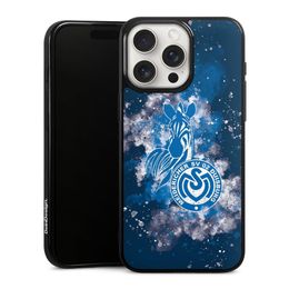 DeinDesign iPhone 15 Pro Max Handy Silikon H&uuml;lle Case schwarz Handyh&uuml;lle Msv Duisburg Official Licensed Product Water Colour