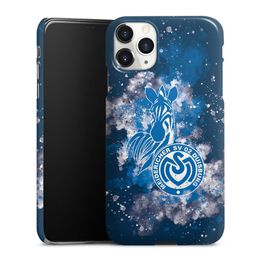 DeinDesign iPhone 11 Pro Max Handy Premium Case Smartphone Handyh&uuml;lle Schutzh&uuml;lle gl&auml;nzend Msv Duisburg Official Licensed Product Water Colour Premium Case