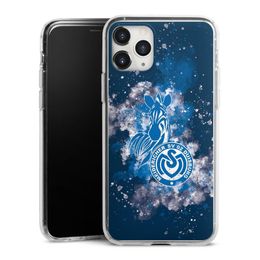 DeinDesign iPhone 11 Pro Max Handy Silikon H&uuml;lle Case transparent Handyh&uuml;lle Msv Duisburg Official Licensed Product Water Colour Silikon Case