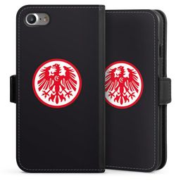 DeinDesign iPhone 8 Handy Klapph&uuml;lle Handyh&uuml;lle aus Kunst Leder schwarz Flip Case Sge Eintracht Frankfurt Logo Sideflip mit Lasche