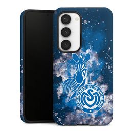 DeinDesign Galaxy S23 Handy Panzer Handyh&uuml;lle robuste Outdoor H&uuml;lle Schutzh&uuml;lle matt Msv Duisburg Official Licensed Product Water Colour Tough Case