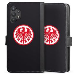 DeinDesign Galaxy A32 4G Handy Klapph&uuml;lle Handyh&uuml;lle aus Kunst Leder schwarz Flip Case Sge Eintracht Frankfurt Logo Sideflip mit Lasche
