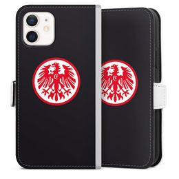 DeinDesign iPhone 12 Handy Klapph&uuml;lle Handyh&uuml;lle aus Kunst Leder wei&szlig; Flip Case Sge Eintracht Frankfurt Logo Sideflip mit Lasche