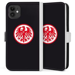 DeinDesign iPhone 11 Handy Klapph&uuml;lle Handyh&uuml;lle aus Kunst Leder wei&szlig; Flip Case Sge Eintracht Frankfurt Logo Sideflip mit Lasche