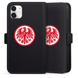 DeinDesign iPhone 11 Handy Klapph&uuml;lle Handyh&uuml;lle aus Kunst Leder schwarz Flip Case Sge Eintracht Frankfurt Logo Sideflip mit Lasche