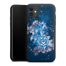 DeinDesign iPhone 11 Handy Premium Silikon H&uuml;lle Handyh&uuml;lle schwarz Case Msv Duisburg Official Licensed Product Water Colour Silikon Premium Case