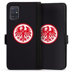 DeinDesign Galaxy A51 Handy Klapph&uuml;lle Handyh&uuml;lle aus Kunst Leder schwarz Flip Case Sge Eintracht Frankfurt Logo Sideflip mit Lasche