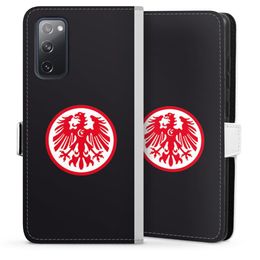 DeinDesign Galaxy S20 FE Handy Klapph&uuml;lle Handyh&uuml;lle aus Kunst Leder wei&szlig; Flip Case Sge Eintracht Frankfurt Logo Sideflip mit Lasche