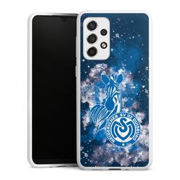 DeinDesign Galaxy A33 5G Handy Silikon H&uuml;lle Case wei&szlig; Handyh&uuml;lle Msv Duisburg Official Licensed Product Water Colour Silikon Case