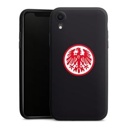 DeinDesign iPhone Xr Handy Premium Silikon H&uuml;lle Handyh&uuml;lle schwarz Case Sge Eintracht Frankfurt Logo Silikon Premium Case