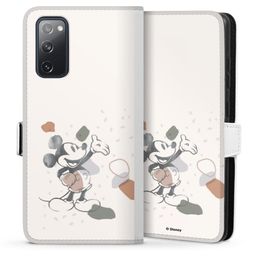 DeinDesign Galaxy S20 FE 5G Handy Klapph&uuml;lle Handyh&uuml;lle aus Kunst Leder wei&szlig; Flip Case Official Licensed Product Disney Mickey Mouse Sideflip mit Lasche