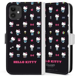 DeinDesign iPhone 11 Handy Klapph&uuml;lle Handyh&uuml;lle aus Kunst Leder wei&szlig; Flip Case Kindheit Merchandise Hello Kitty Sideflip mit Lasche