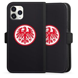 DeinDesign iPhone 11 Pro Handy Klapph&uuml;lle Handyh&uuml;lle aus Kunst Leder schwarz Flip Case Sge Eintracht Frankfurt Logo Sideflip mit Lasche