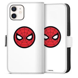 DeinDesign iPhone 12 Handy Klapph&uuml;lle Handyh&uuml;lle aus Kunst Leder wei&szlig; Flip Case Merchandise Marvel Spiderman Sideflip mit Lasche