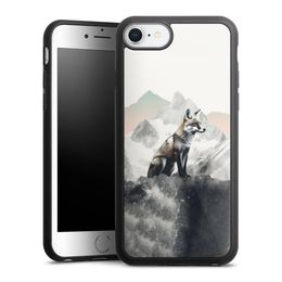 DeinDesign iPhone SE (2020) Handy Gallery Case Handyh&uuml;lle 9H Geh&auml;rtetes Glas R&uuml;ckseite H&uuml;lle Nature Mountain Fox Gallery Case