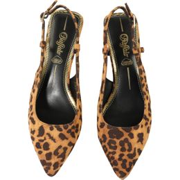 Buffalo Damen High-Heel-Pumps "Buffalo Sling Back- Vegan Suede", Gr. 36braun leo, schwarz, Kunstfaser, unifarben, Schuhe