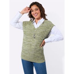 Casual Looks Damen Pullunder "Pullunder", gr&uuml;n, Gr. 40, meliert, 100% Baumwolle, Pullover