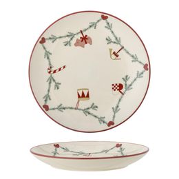 Bloomingville Weihnachtsteller Yule, Steingut &Oslash; 25,5xH3 cm skandinavische Deko Online Shop
