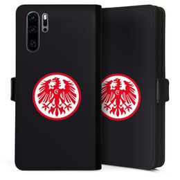 DeinDesign Huawei P30 Pro Handy Klapph&uuml;lle Handyh&uuml;lle aus Kunst Leder schwarz Flip Case Sge Eintracht Frankfurt Logo Sideflip mit langer Lasche