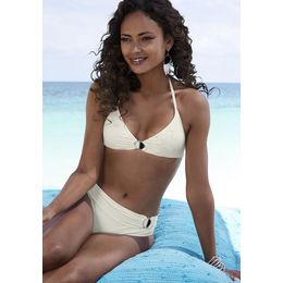 JETTE Set: Triangel-Bikini 'Mirella' wei&szlig; Gr. 36 Cup C/D. Mit Zierschnallen. Ohne B&uuml;gel