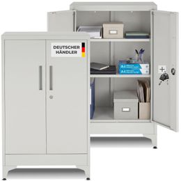 TecTake&reg; Aktenschrank, 60 x 40 x 100 cm, 2 verstellbare Zwischenb&ouml;den, pulverbeschichteter Stahl, Kippschutz, h&ouml;henverstellbare F&uuml;&szlig;e