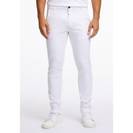LINDBERGH Herren Chinos "Chinos Slim Fit", wei&szlig;, Gr. 38, unifarben, Obermaterial: 98% Baumwolle, 2% Elasthan, Hosen