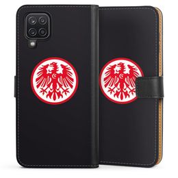 DeinDesign Galaxy A12 Handy Klapph&uuml;lle Handyh&uuml;lle aus Kunst Leder schwarz Flip Case Logo Eintracht Frankfurt Sge Sideflip mit langer Lasche