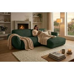 Ecksofa Trendmanufaktur, B:280cm H:85cm T:180cmdunkelgr&uuml;n, 88% Polyester, 12% Polyamid, Wohnzimmer, Sofas, "Be Chilled, modernes Lounge-Design mit