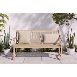 Ambia Garden Gartenbank, Akazie, Holz, Akazie, teilmassiv, 2-Sitzer, 120x89x55 cm, FSC 100%, mit R&uuml;ckenlehne, Gartenm&ouml;bel, Gartenb&auml;nke