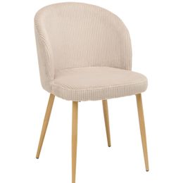 Mid.you Stuhl, Natur, Beige, Metall, Textil, konisch, 49x78x58 cm, Esszimmer, St&uuml;hle, Esszimmerst&uuml;hle, Vierfu&szlig;st&uuml;hle