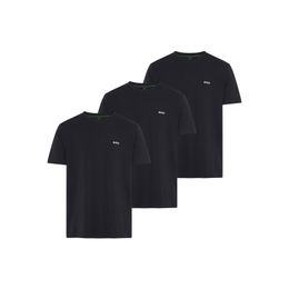 BOSS Green Herren T-Shirt "Tee 3Pack Regular Fit"dunkelblau402, Gr. M, unifarben, Single Jersey, Obermaterial: 96% Baumwolle, 4% Elasthan, Shirts,