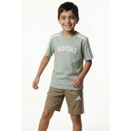 Jungen Trainingsanzug "ADIDAS COLLEGIATE KIDS SET"wonder sage, Gr. 98, adidas Sportswear, Obermaterial: 100% Baumwolle. Obermaterial Hose: 100%