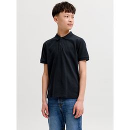 Jack & Jones Kinder Poloshirt "JPRBLAWESTON SS POLO JNR"night sky detail:solid, Gr. 140, JACK & JONES JUNIOR, unifarben, Single Jersey, Obermaterial: 100%
