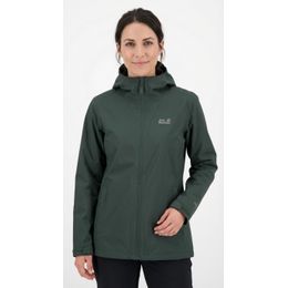 Jack Wolfskin Damen Regenjacke "OUTROVERT 2L JKT W"sago palm, Gr. M, unifarben, Web, Obermaterial: 100% Polyester. Futter: 100% Polyester, Jacken,
