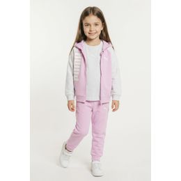 Puma M&auml;dchen Trainingsanzug "MINICATS TEE HOODED FZ AND PANTS SET TR INF"mauve glow, Gr. 62, unifarben, Sweatware, Obermaterial: 68% Baumwolle, 32%