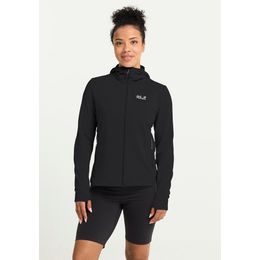 Jack Wolfskin Damen Fleecejacke "LITESTRIDE HOODED FZ W"schwarz, Gr. L, unifarben, Fleece, Obermaterial: 91% Polyester, 9% Elasthan. Futter: 100%